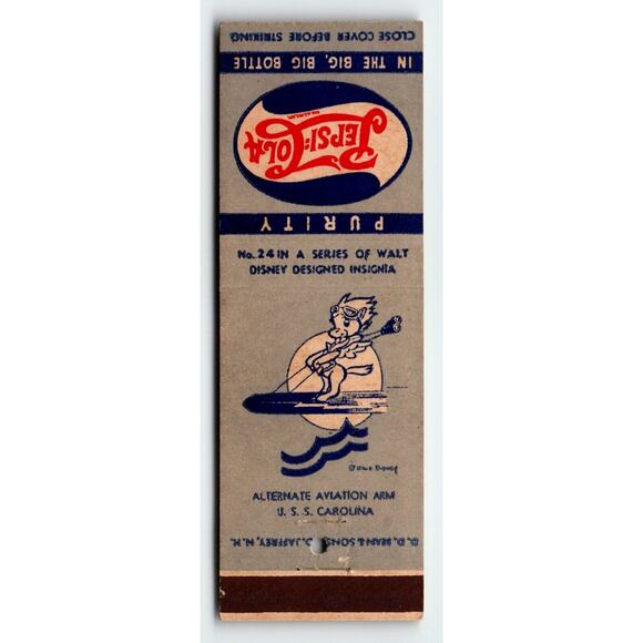Art | Pepsi Cola Matchbook Cover Walt Disney No 24 Horse On Plane Wing ...